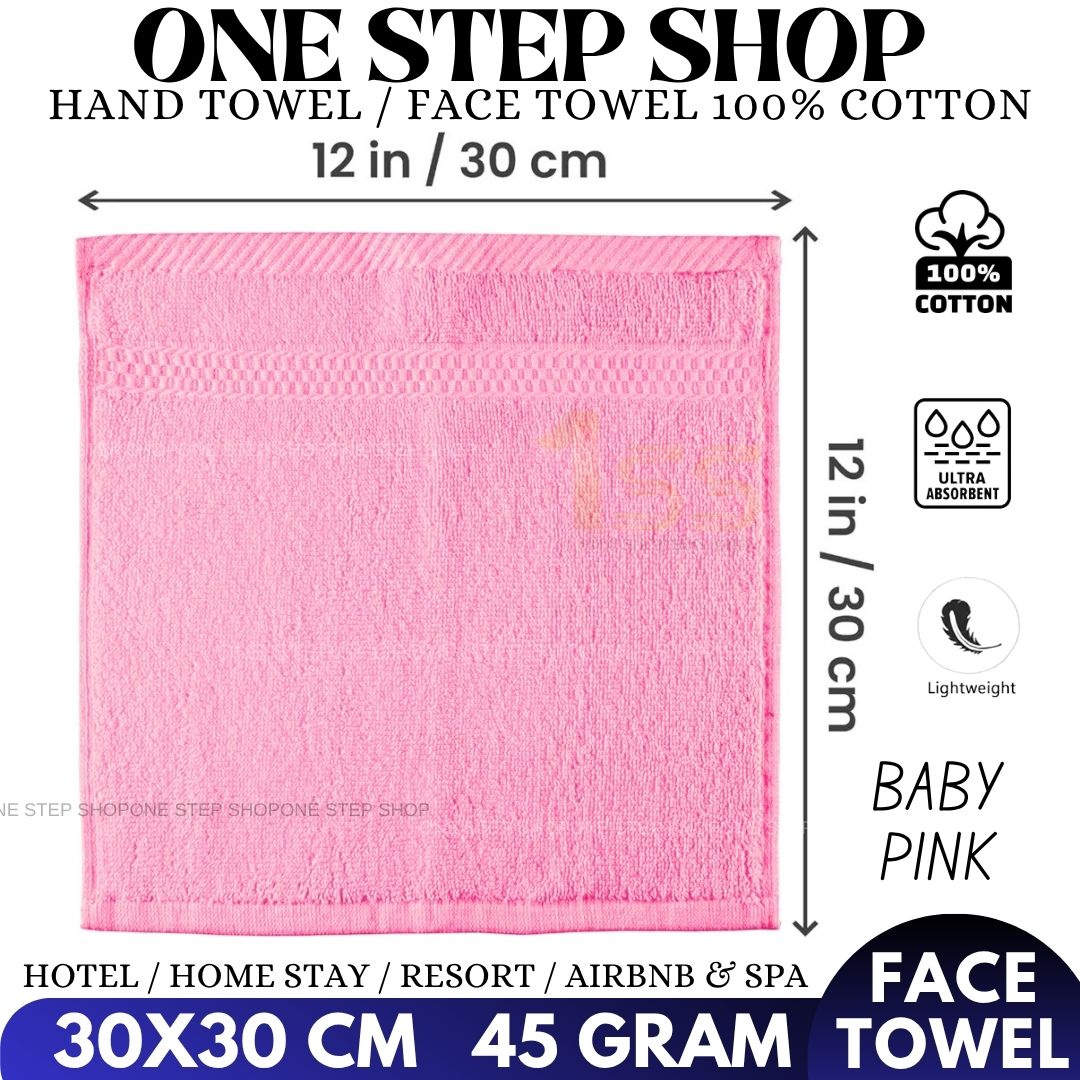 Face Towel 100 % Natural Cotton Hand Towel (30x30 cm) Tuala Muka /Tuala ...