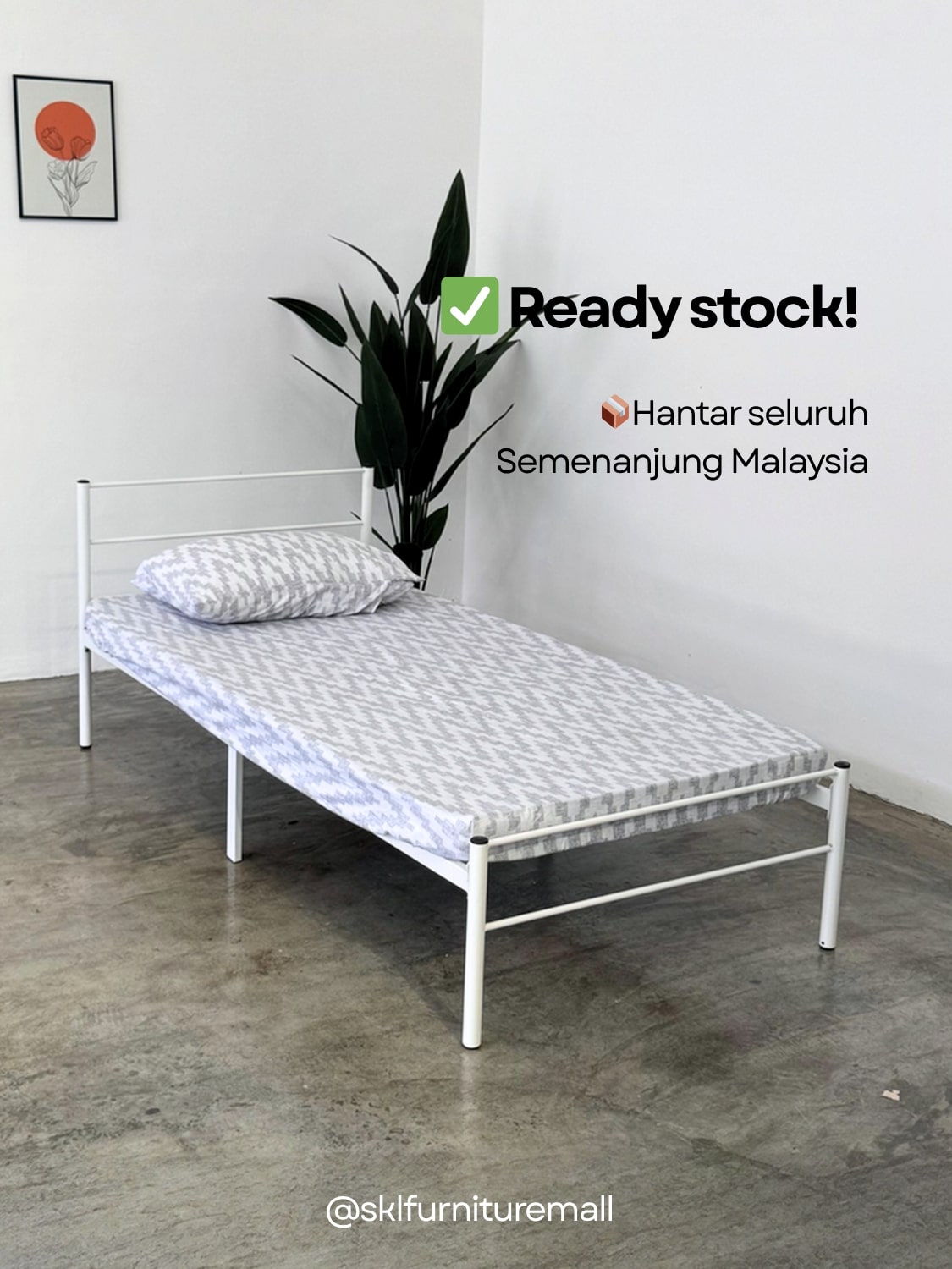 🔥SINGLE/QUEEN🔥No1 TOP Metal Bed Frame 100% Metal Katil Bujang/Katil ...
