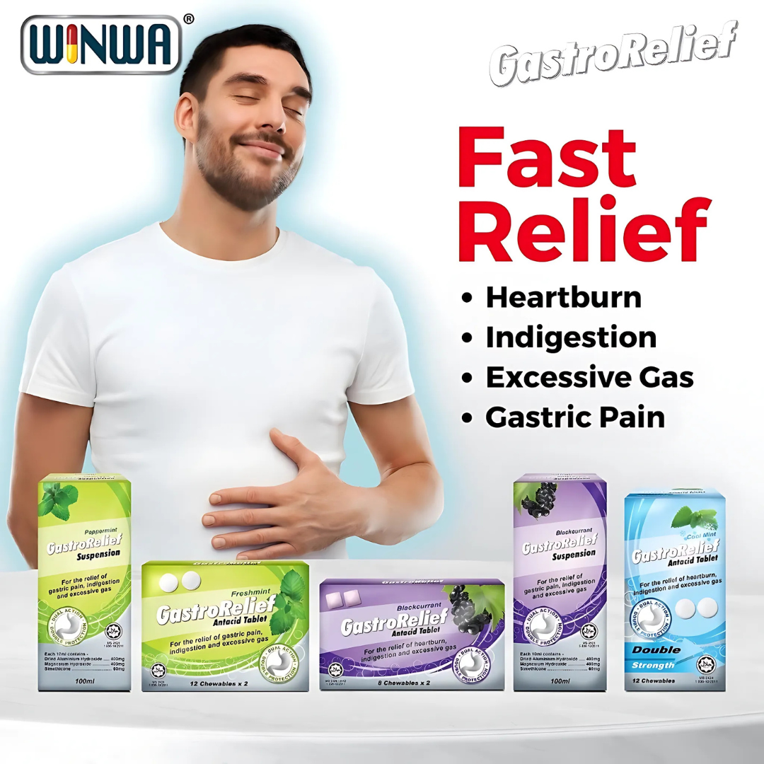 GASTRORELIEF Antacid (Double Strength) Chewable Tablet 12's/Box (For ...