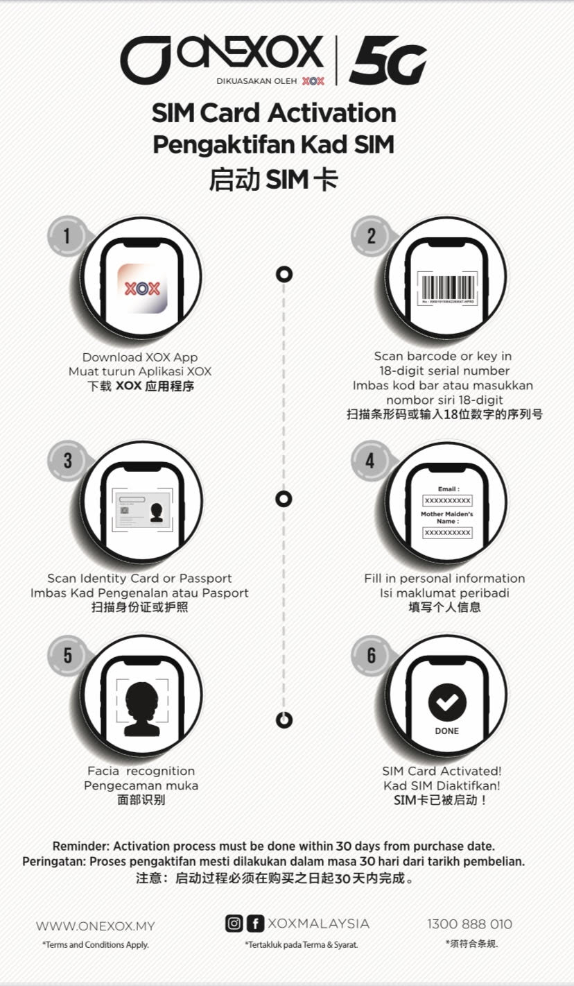 VIP Number XOX/ONEXOX 5G PREPAID Sim Card AAA [ SELF Activate ] with ...