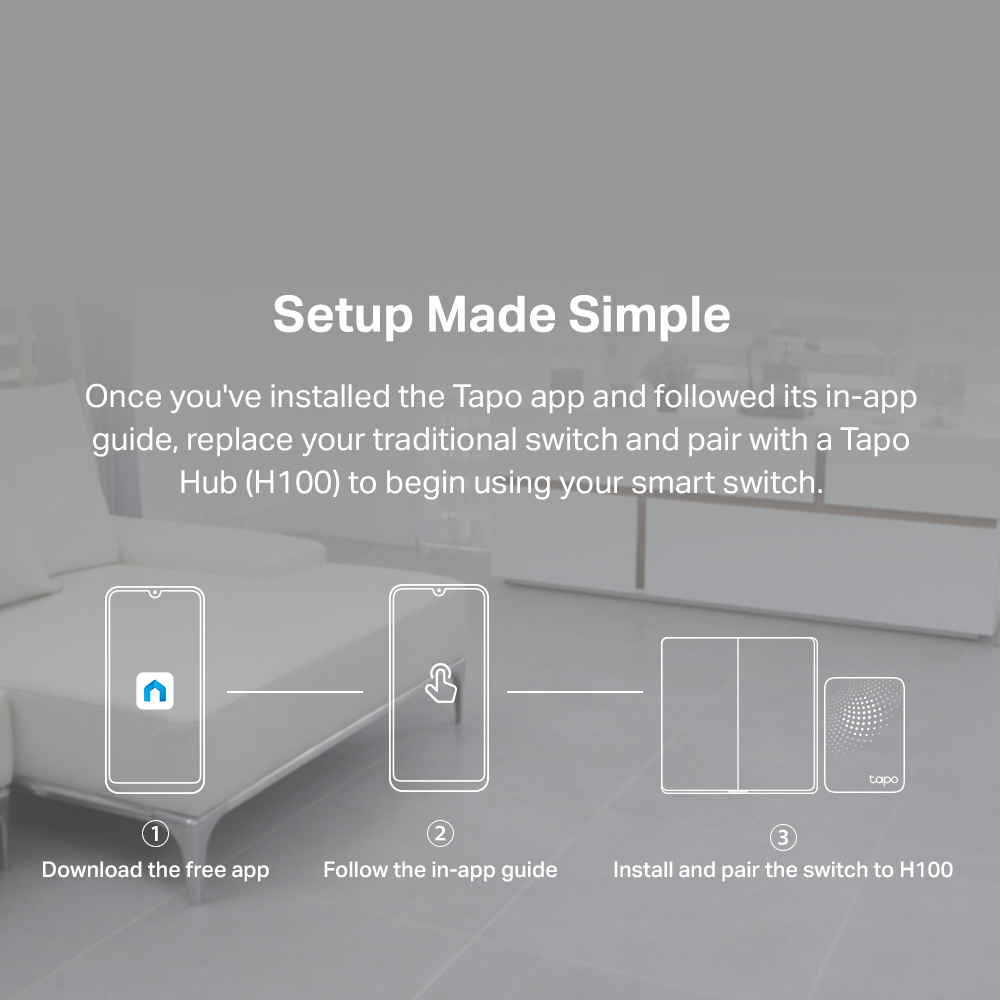 TP‑Link Tapo S220 2‑Gang 1‑Way Smart Light Switch – No Neutral Wire ...