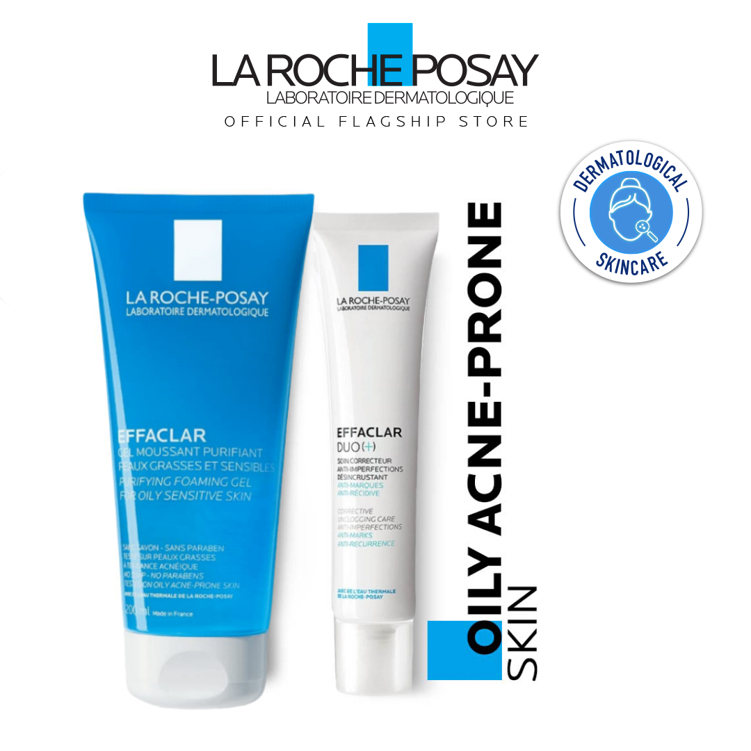 LA ROCHE-POSAY EFFACLAR Acne Treatment Set | 3-Step Oil Control ...