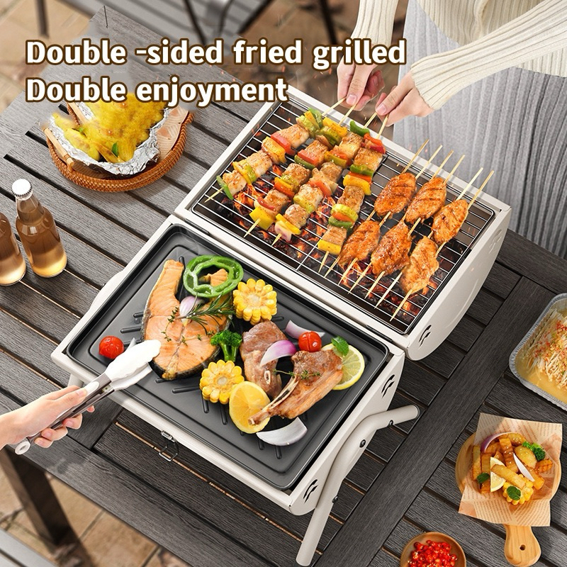 Full Set Black BBQ Griller Set Outdoor Camping Heavy Duty Stove ...
