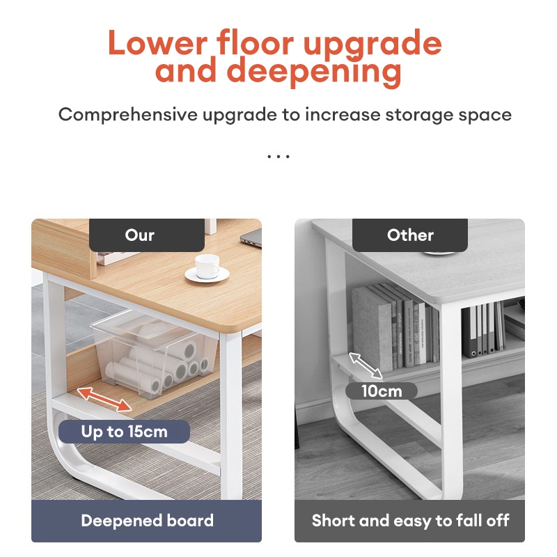 🖥️Meja Belajar Computer Desk Home Office Storage Writing Desk Student ...