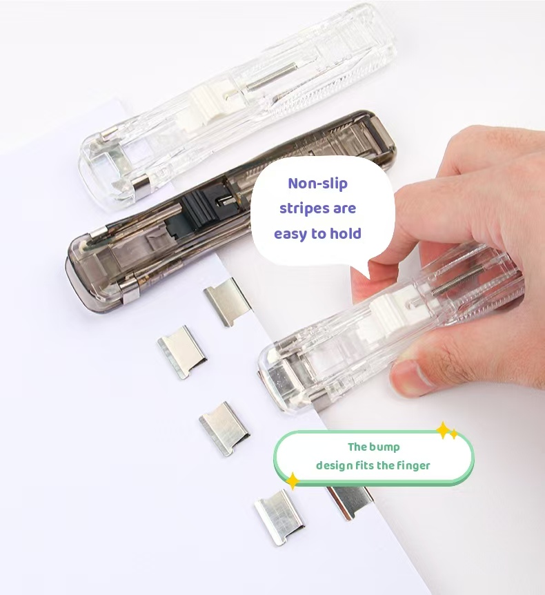 Hand Clamp Push Clip Stapler Paper Book File Office School Supplies ...