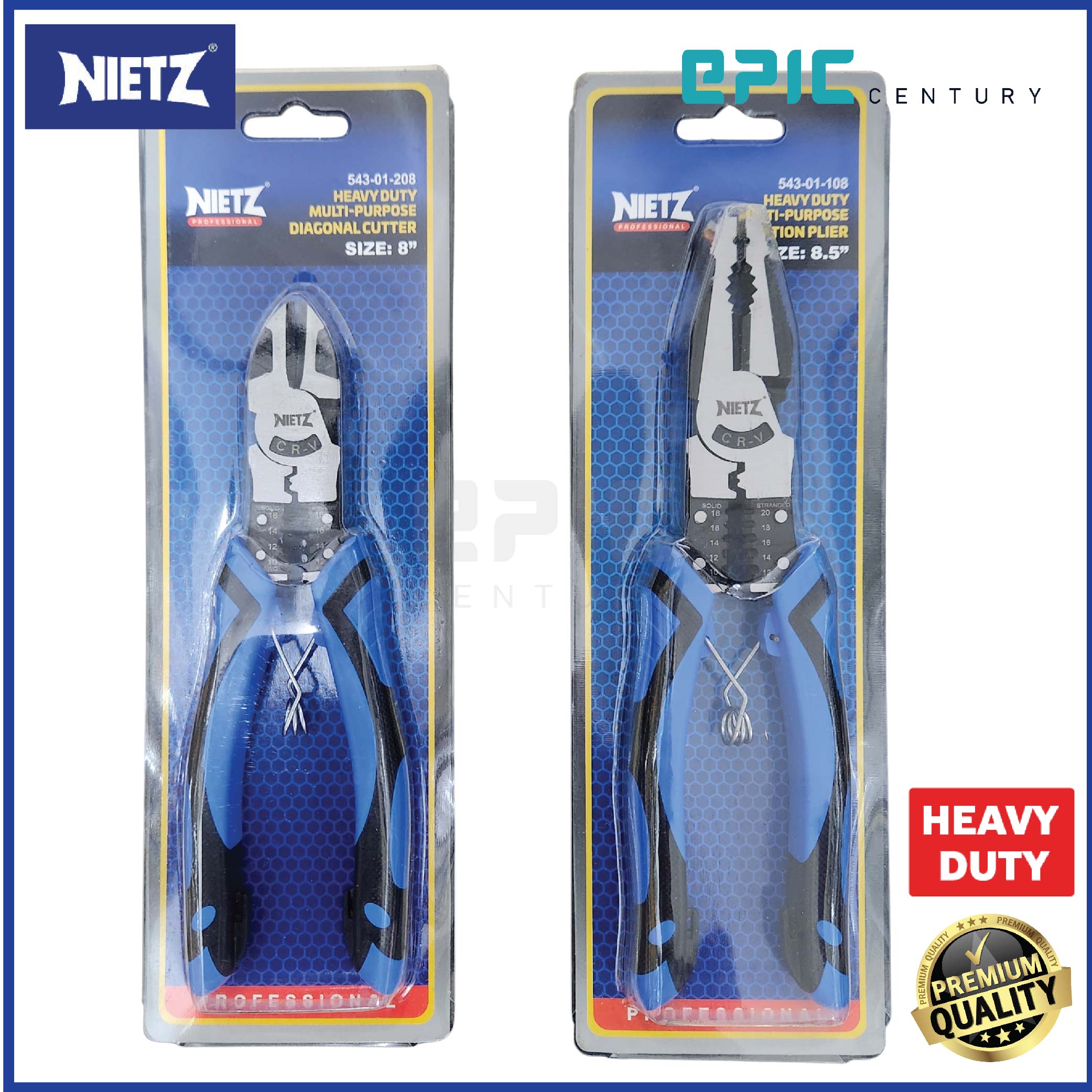 NIETZ HEAVY DUTY MULTI-PURPOSE DIAGONAL PLIERS AND CUTTER 8" | Shopee ...