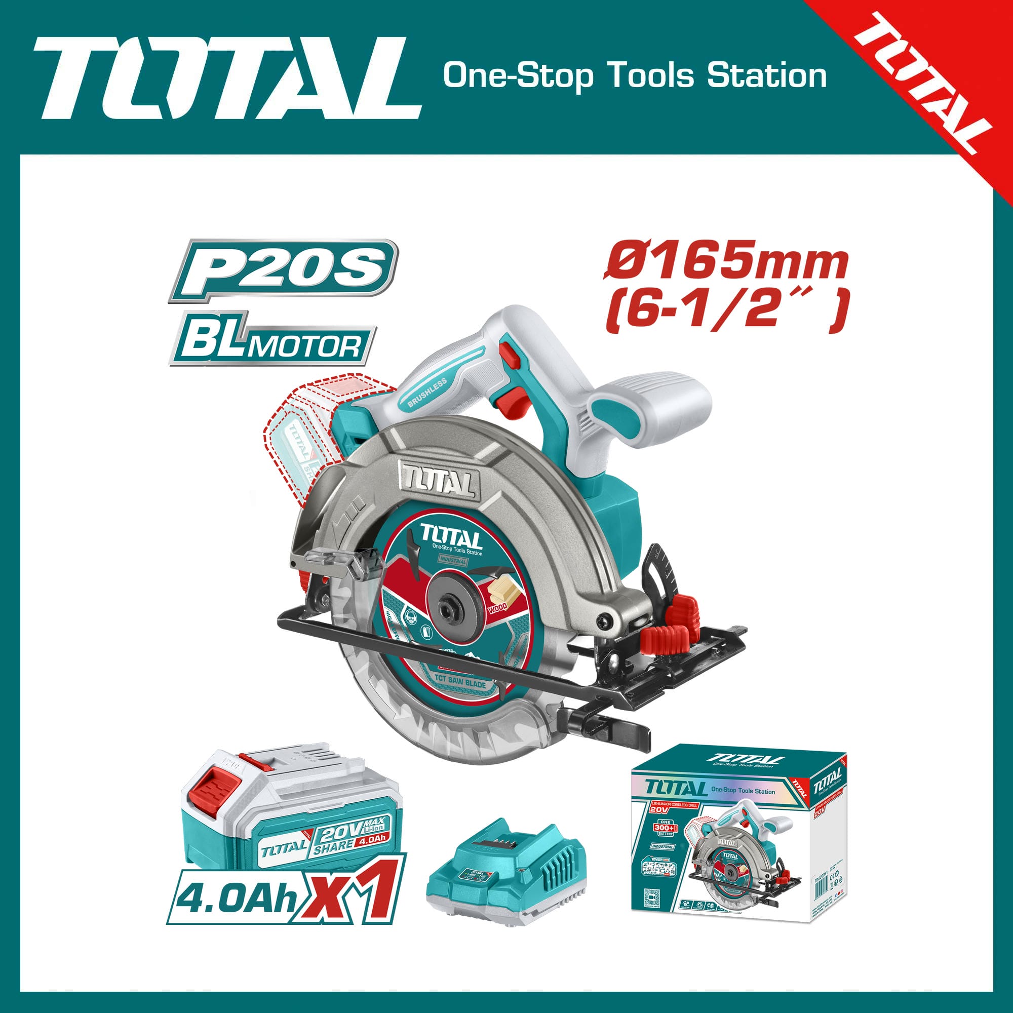 TOTAL Cordless circular saw TSLI16521 | Shopee Malaysia