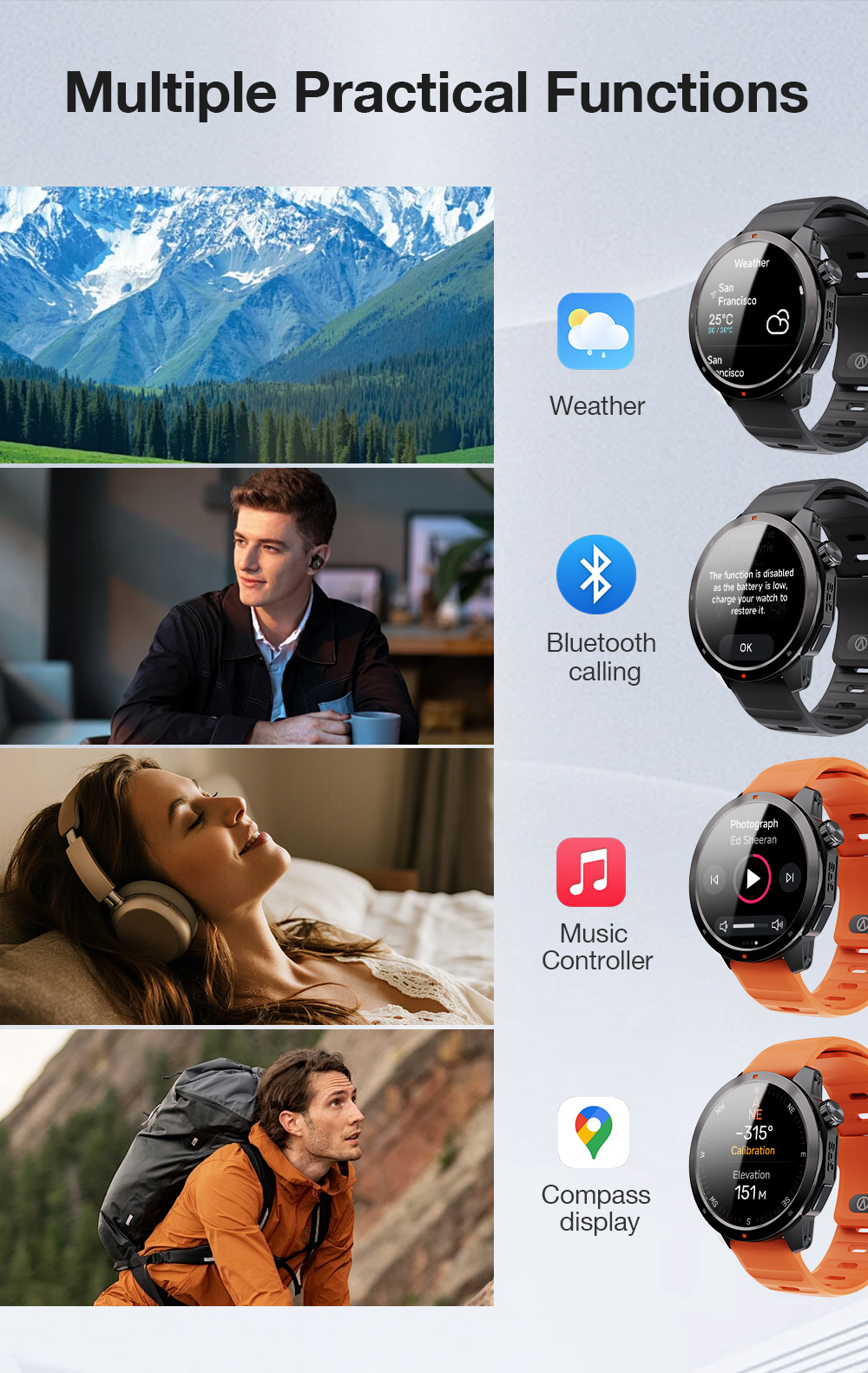 Aolon Navi R3 Ultra GPS Smart Watch 42mm Amoled Display Connect ...