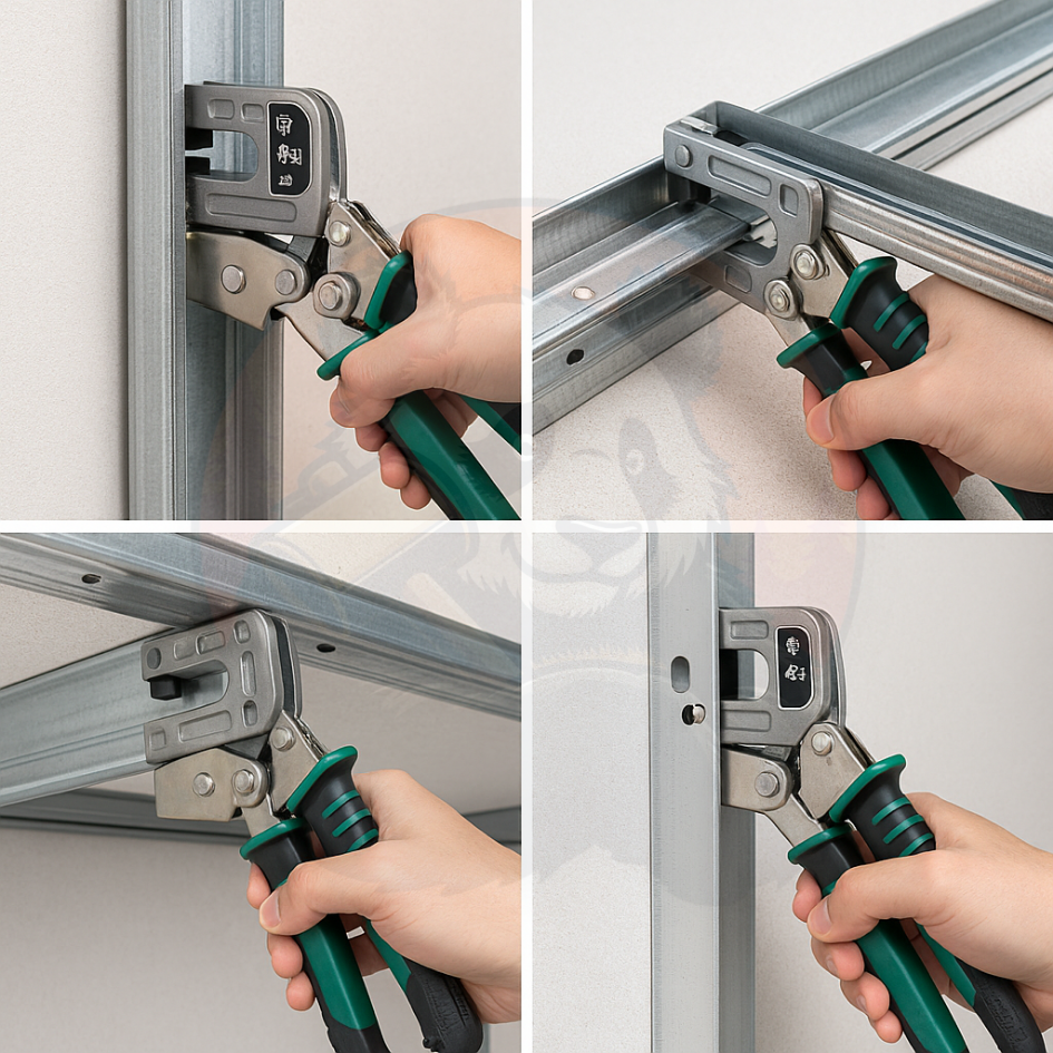 🐼 𝐇𝐄𝐀𝐕𝐘 𝐃𝐔𝐓𝐘 Partition Steel Channel Hole Puncher Stud Plier Join C ...