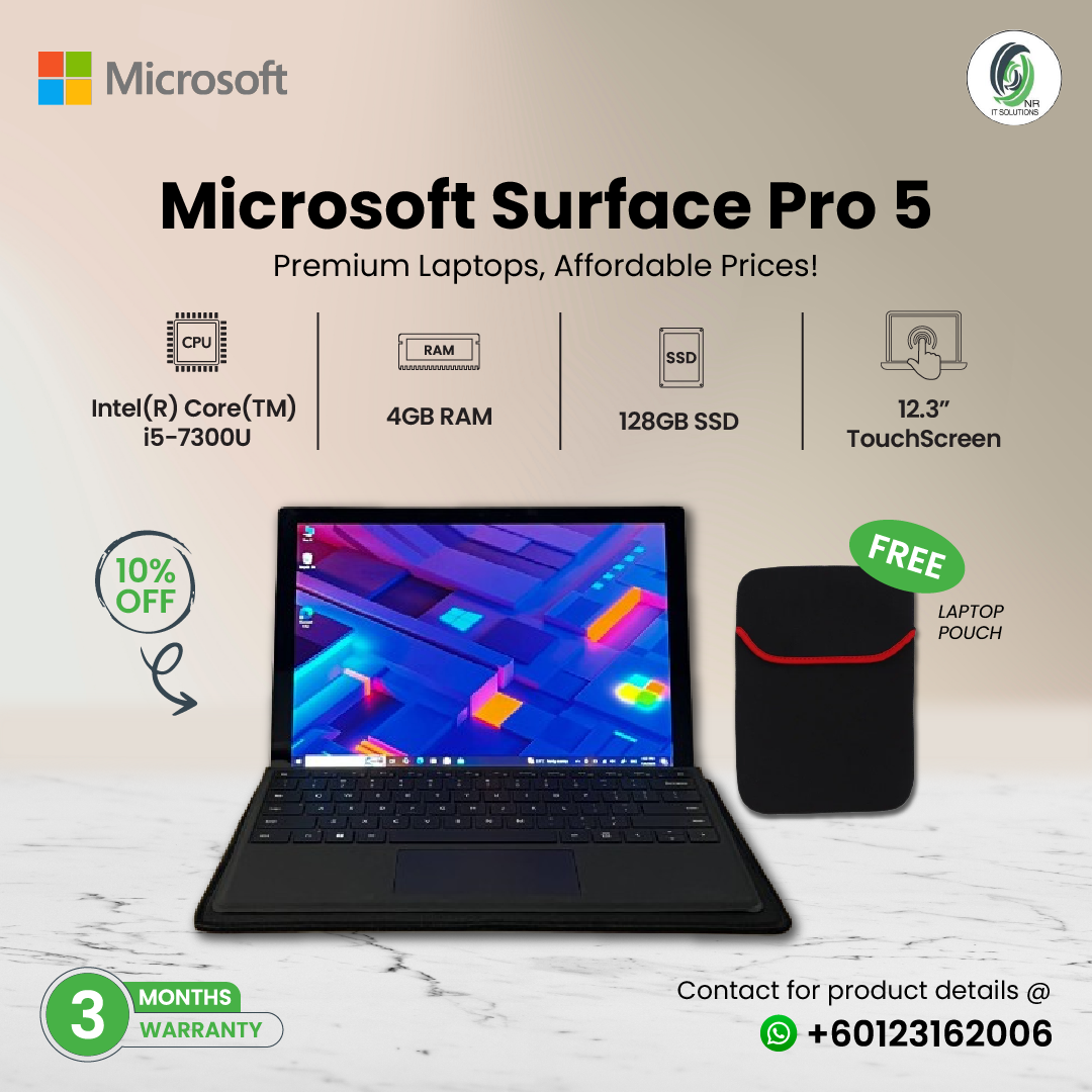 Microsoft Surface Pro 5 (Intel Core™i5-7th Gen | 4GB Ram | 128GB | 12.3 ...