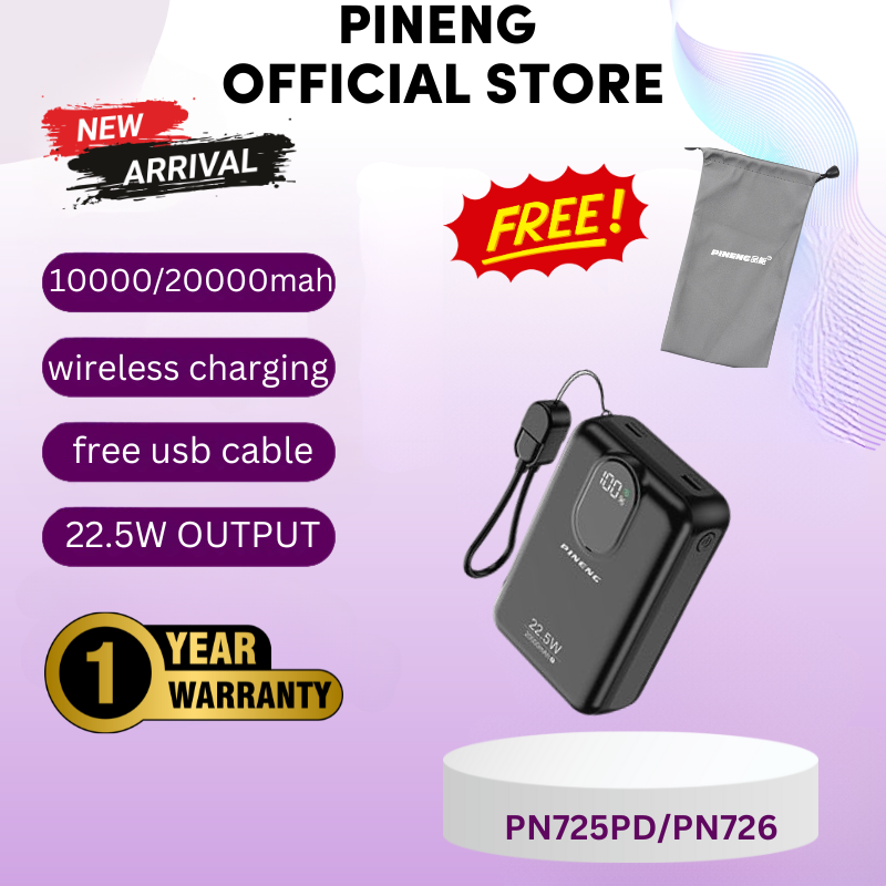3c(ccc)Latest model Pineng PN-725/PN -726 PD 10000/20000mAh 22.5W Fast ...