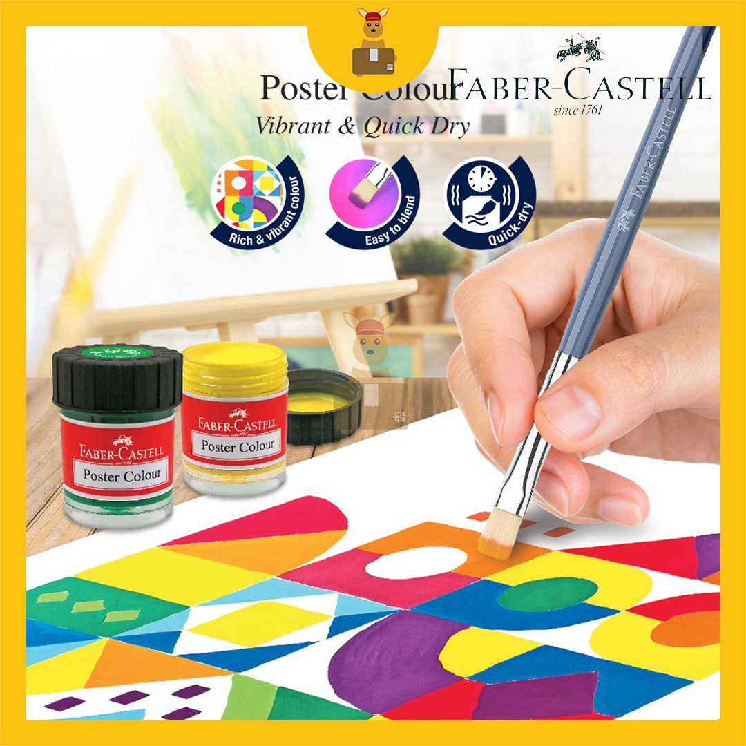 [BUY 1 FREE 1] FABER-CASTELL Poster Colors 15cc (12 Colors / 18 Colors ...