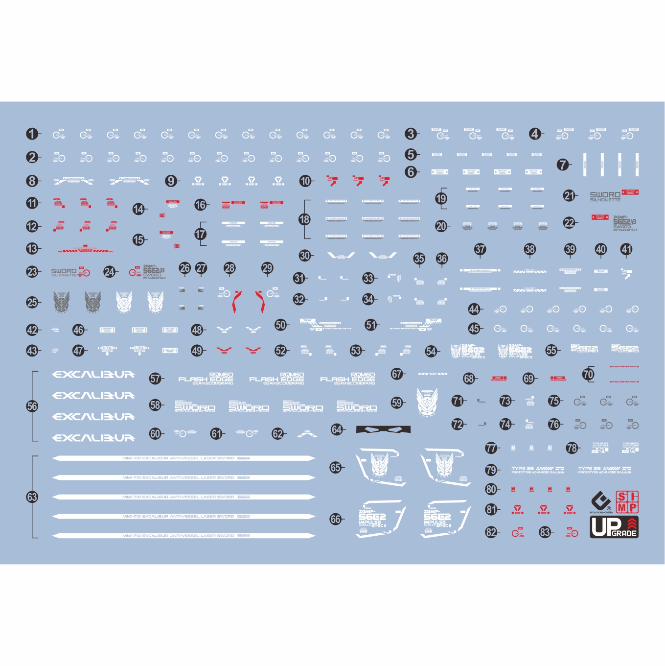 (Evo Monster) Waterslide Decal - RG 1/144 Sword Impulse Spec II (Fluo ...