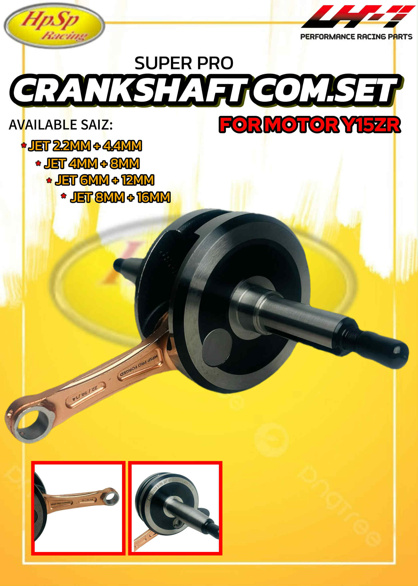 HPSP SUPER PRO RACING CRANKSHAFT Y15ZR JET 2.2MM 4MM 4.MM 8MM 6MM 12MM ...