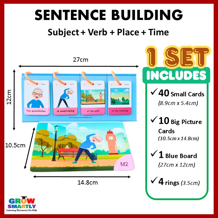 GROWSMARTLY English Sentence Building SVPT Speech Therapy Action Verb ...