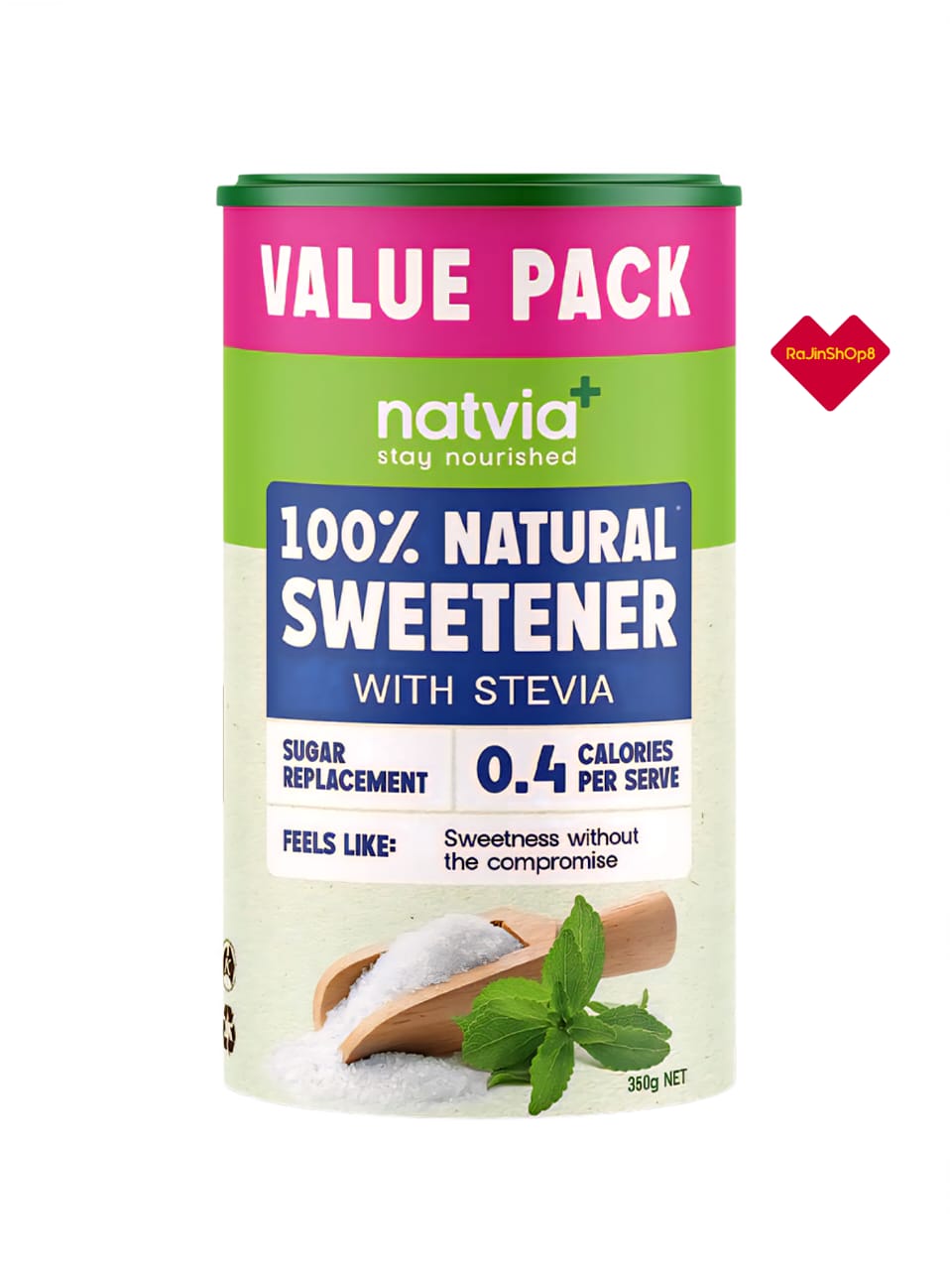 Natvia Natural Sweetener 350g Canister | Stevia & Erythritol | Zero ...
