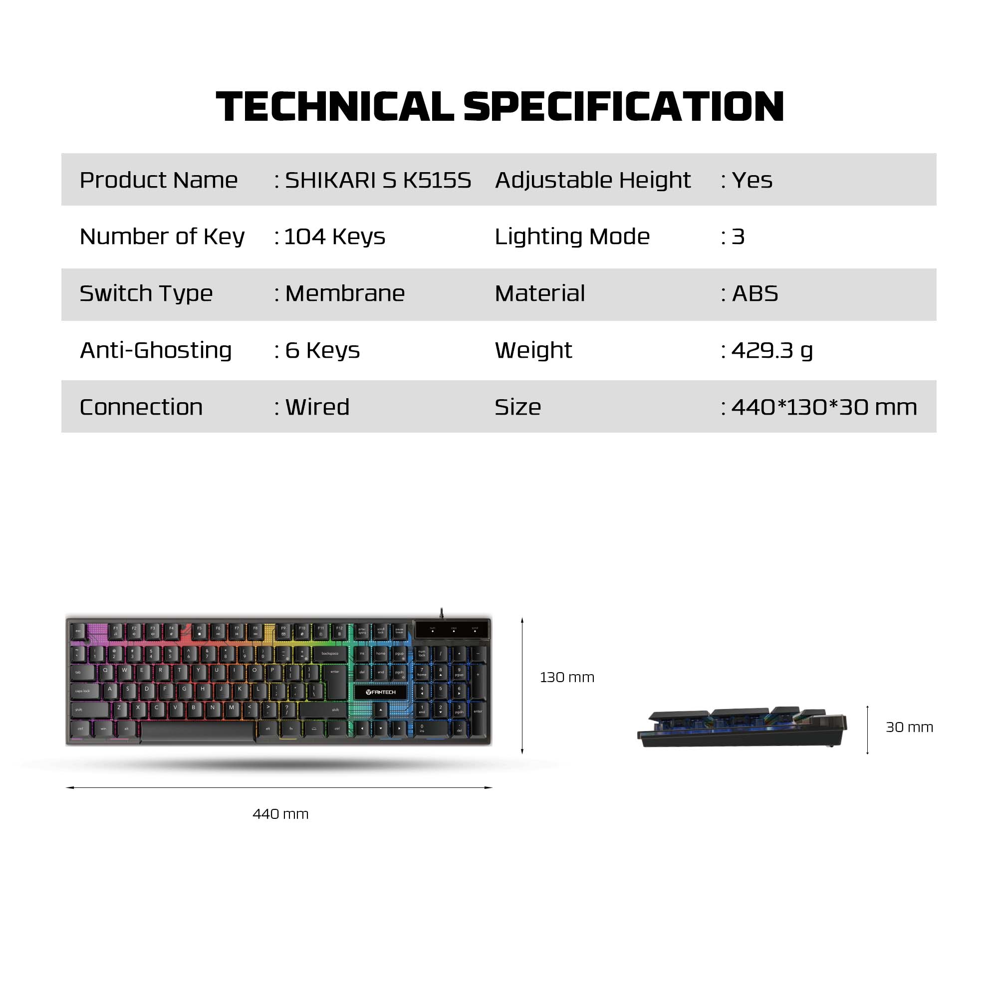 Fantech K515s Shikari S Gaming Keyboard | Shopee Malaysia