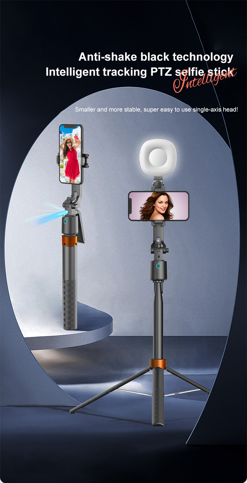 AI Auto Face Tracking Tripod 360° Rotating Selfie Stick with Remote ...