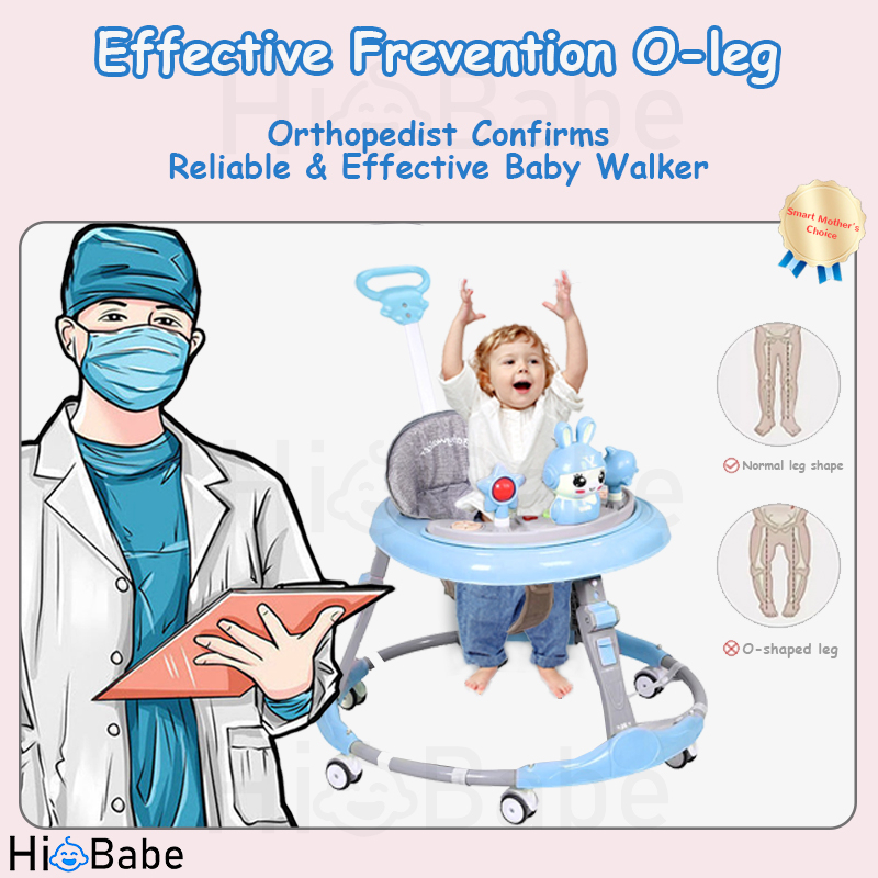 Walker baby Height Adjustable Anti-fall walker Foldable with Music ...