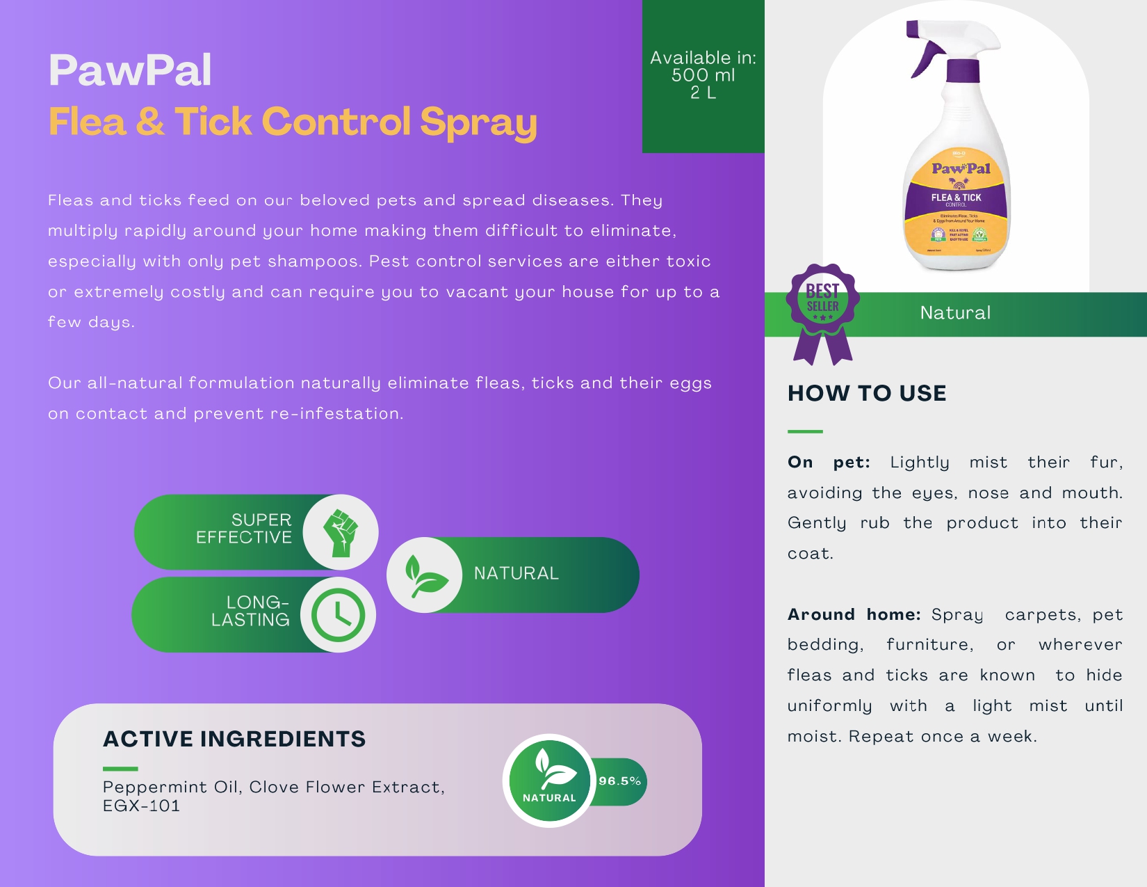 Bio-D PawPal Flea & Tick Control Powder + Spray + Shampoo (50g/500ml ...
