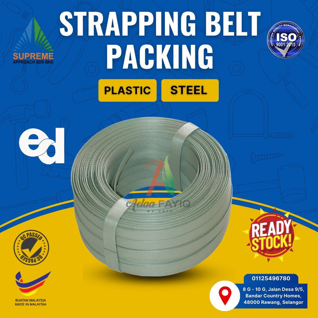 PP Strapping Band Manual 5KG 15mm Grey | Strapping Belt Plastic Tali ...