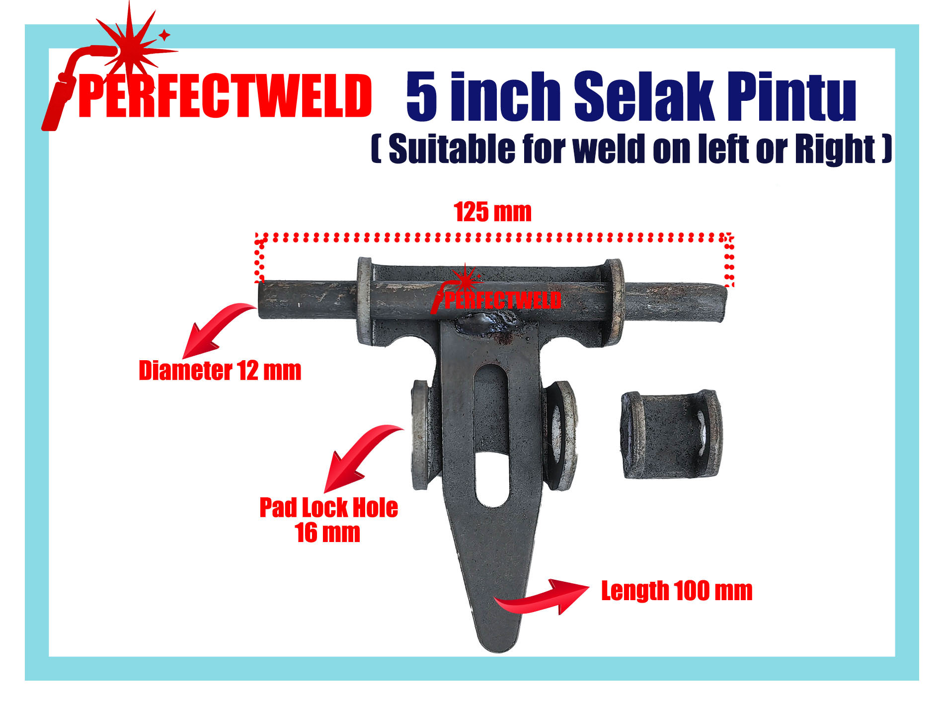 PERFECTWELD SELAK PINTU GRILL BESI / WELDING PAD BOLT GATE DOOR ...