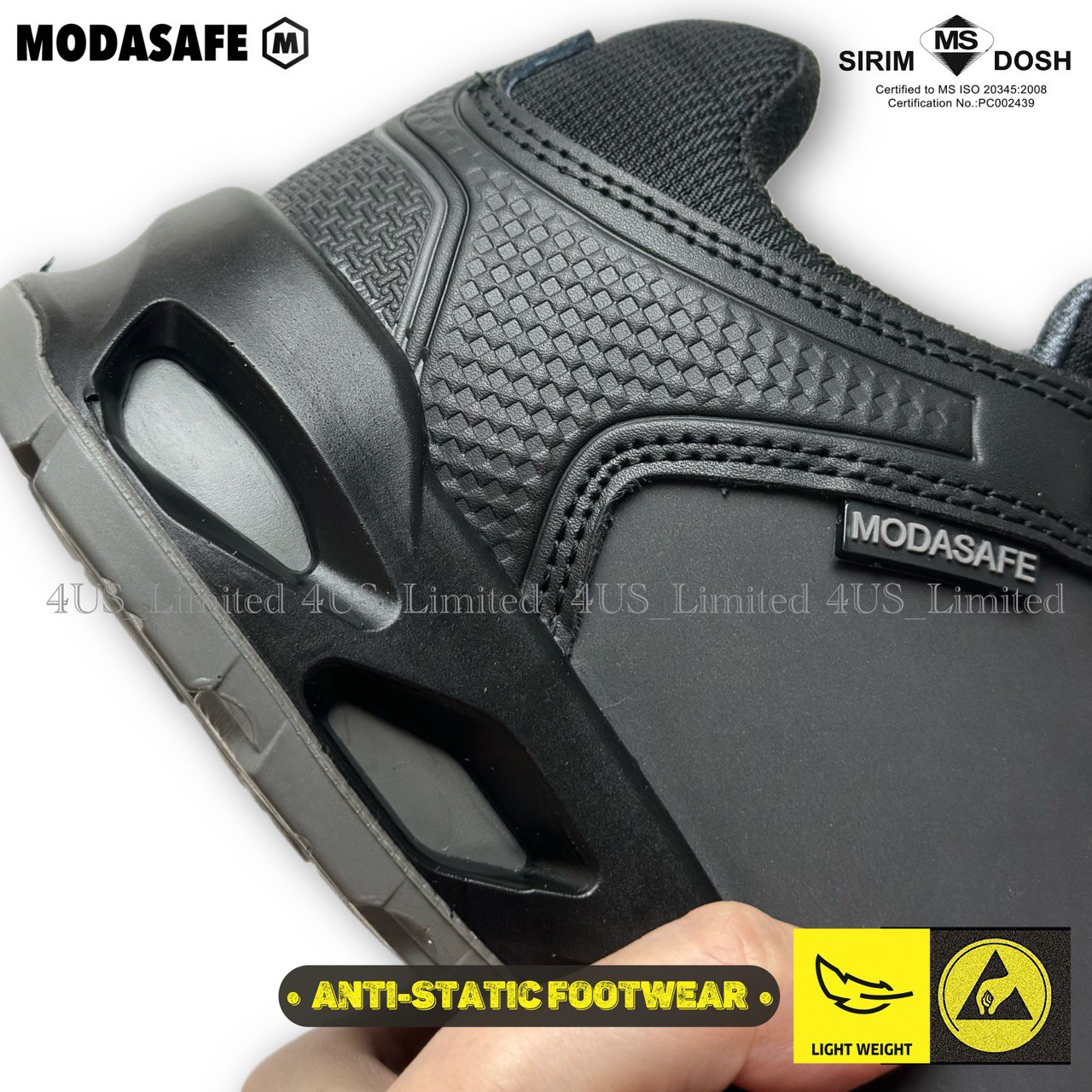 Modasafe M-2511 Anti-static Low Cut 4.5" Laces-Up Safety Shoes (Sirim ...