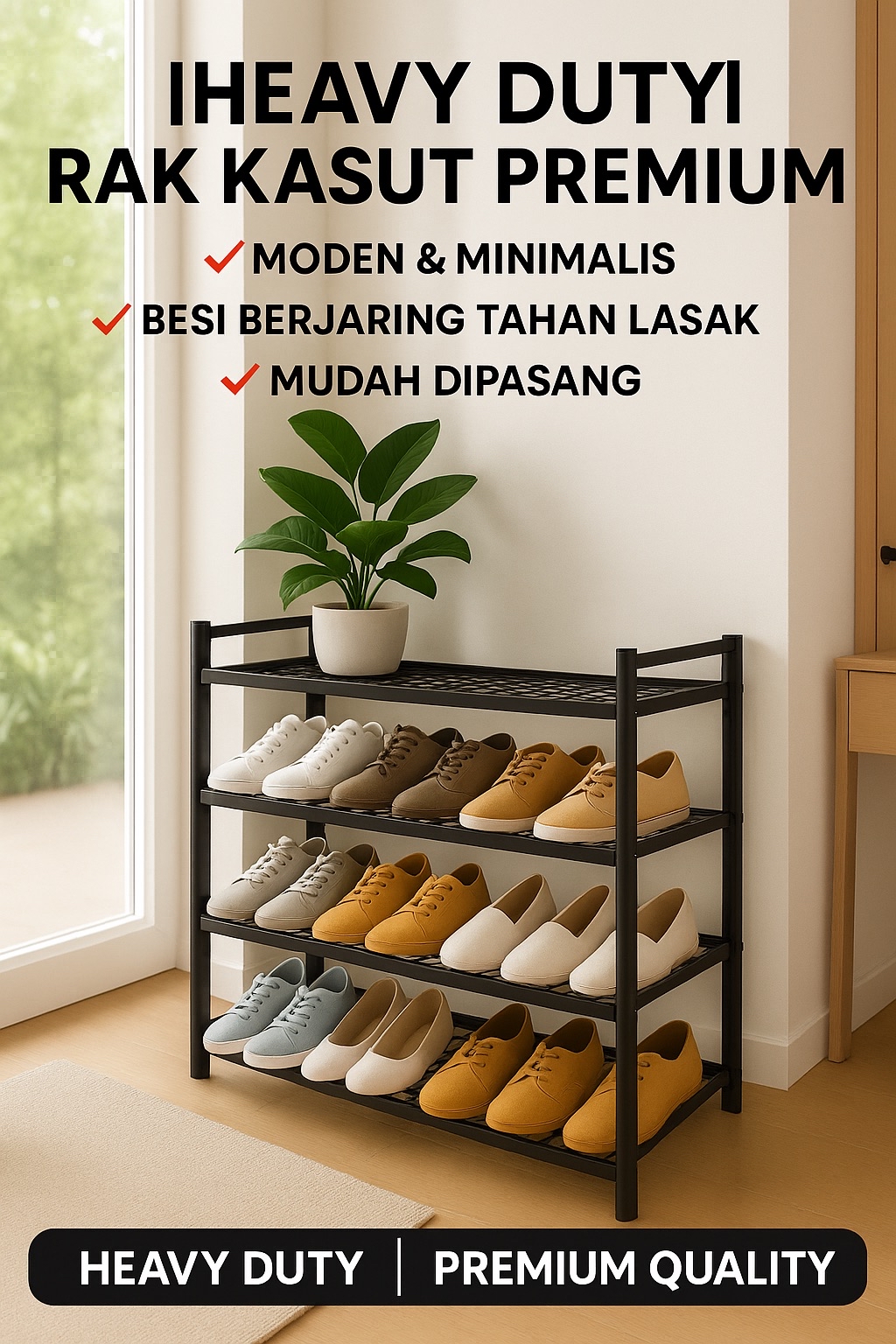 [HEAVY DUTY] Rak kasut | Shoe rack | premium quality| style | Rak Kasut ...