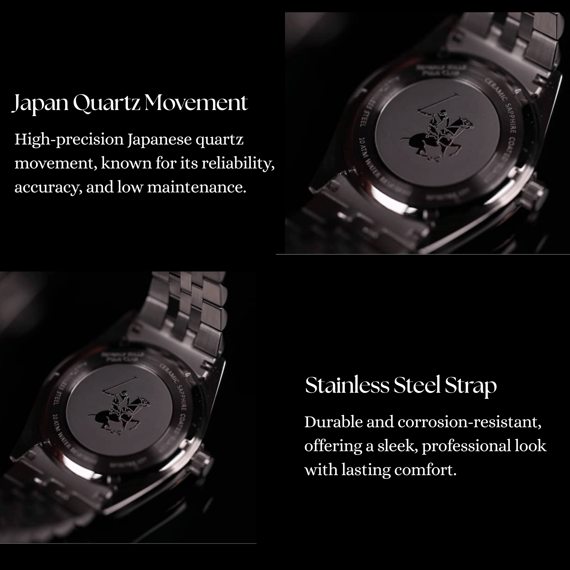 Beverly Hills Polo Club BHPC Jam Tangan Lelaki Men's Stainless Steel ...