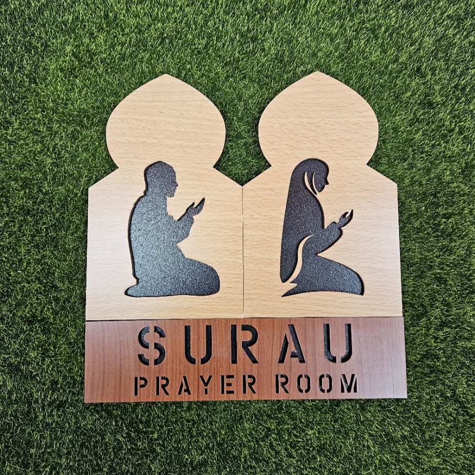 Surau Sign Penanda Surau Wood Signage Indoor Sign Papan Tanda Kayu ...