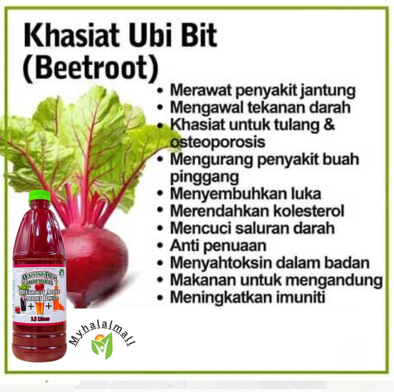 BEETROOT APPLE CARROT JUICE -MOUNTAIN FRESH - Sedap 100% Natural ...
