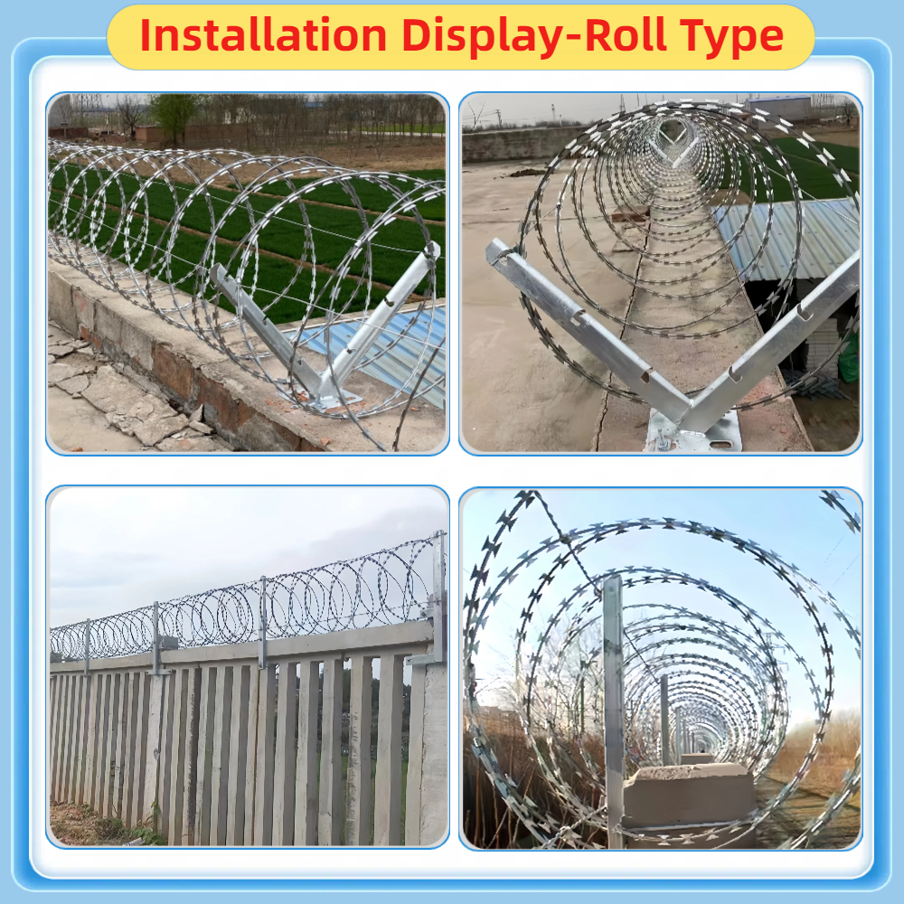 Razor Barbed Wire Dawai Duri Pagar Dawai Kawat Duri 5m-15m Lurus Razor ...