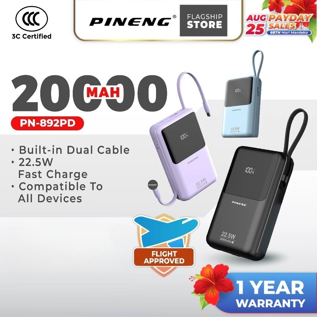 【CCC Certified 3C 】Pineng PN-892PD 20000mAh Slim Portable Powerbank ...
