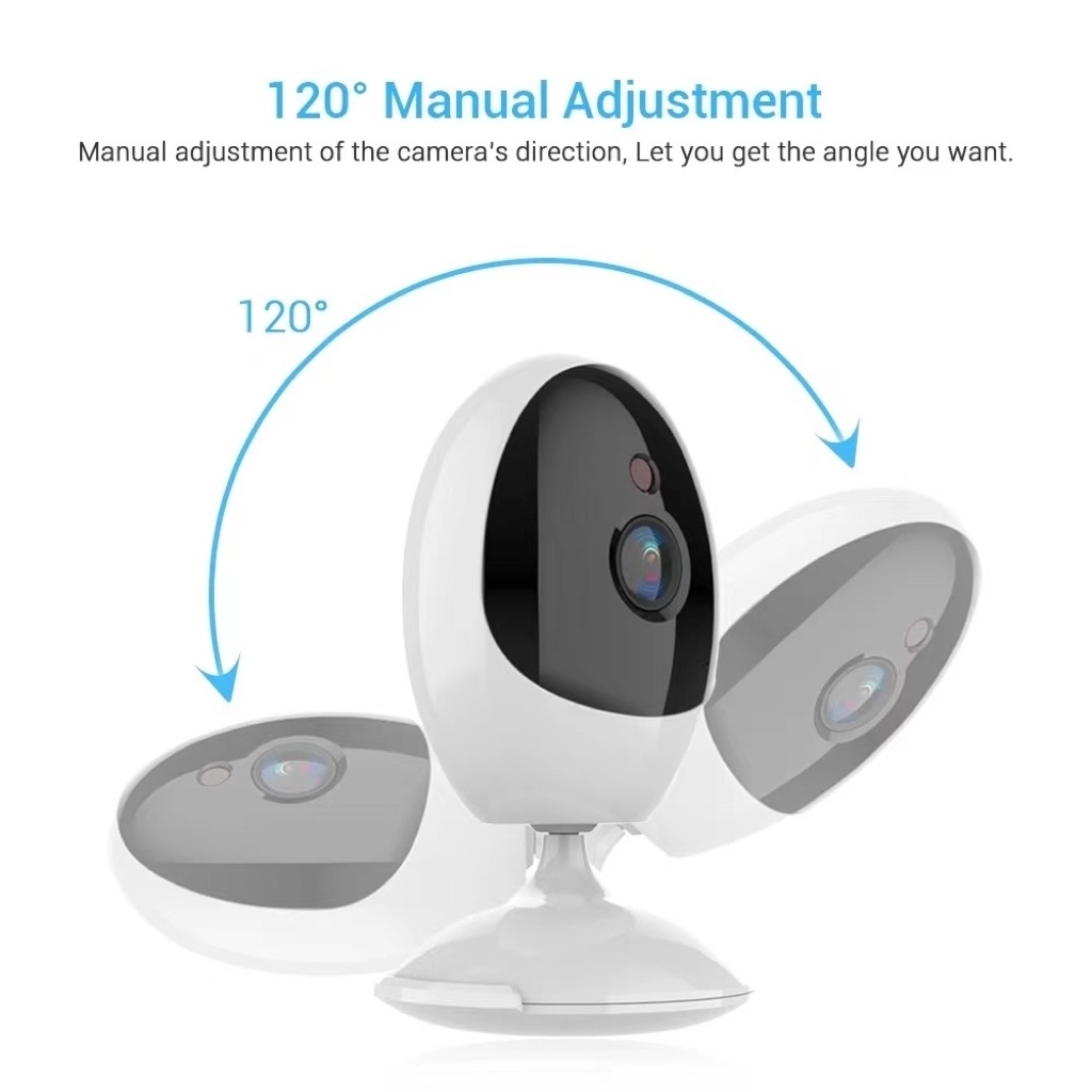1080P WiFi IP Camera CCTV Rumah | 180° Auto Tracking, AI Human Detect ...