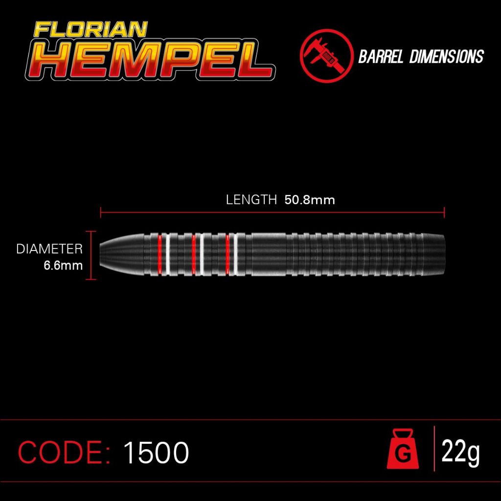 Winmau Darts Florian Hempel Pro Series 85% Tungsten Steel Tip - 22g/24g ...