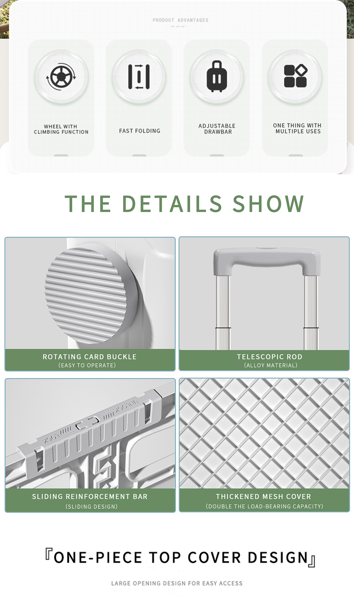 WH Trolley Shopping Cart Lightweight, Easy To Carry, Lockable Direction ...
