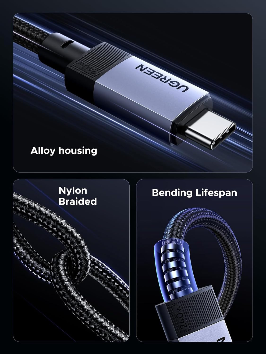 UGREEN UG-L705-65175 USB-C 4 GEN3 40GBPS 240W 8K@60HZ 1M | Shopee Malaysia