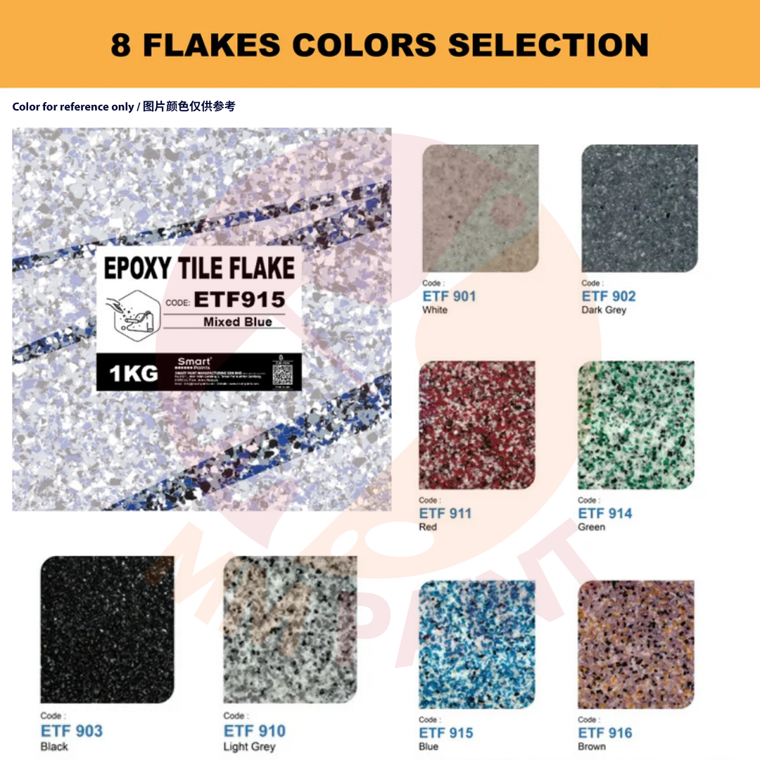 Smart Epoxy Tile Flakes Full Set - Interior Floor Coating & Set Cat Jubin | Anti-Slip ...