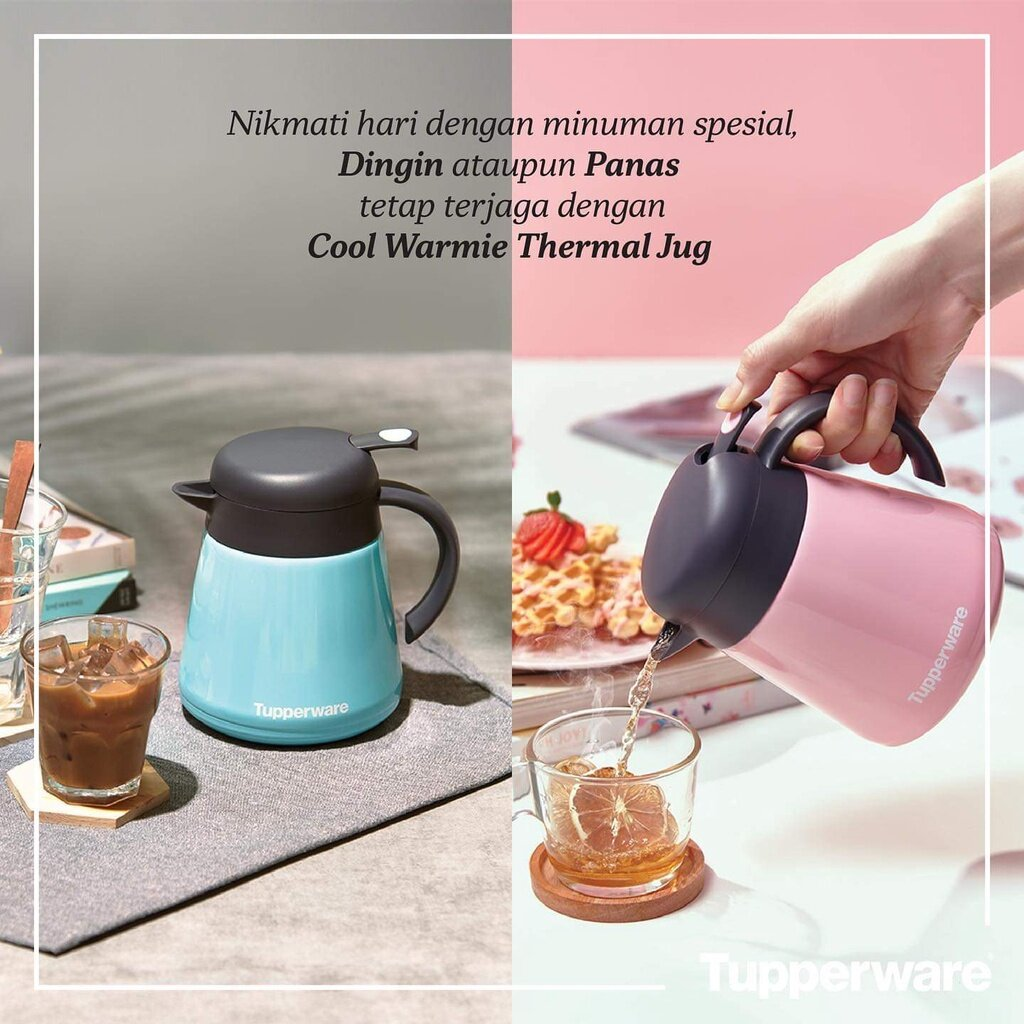 Tupperware Cool Warmie Thermal Jug 800ml : Thermal Flask Jug hot flask hot tea pot Thermos Jar ...