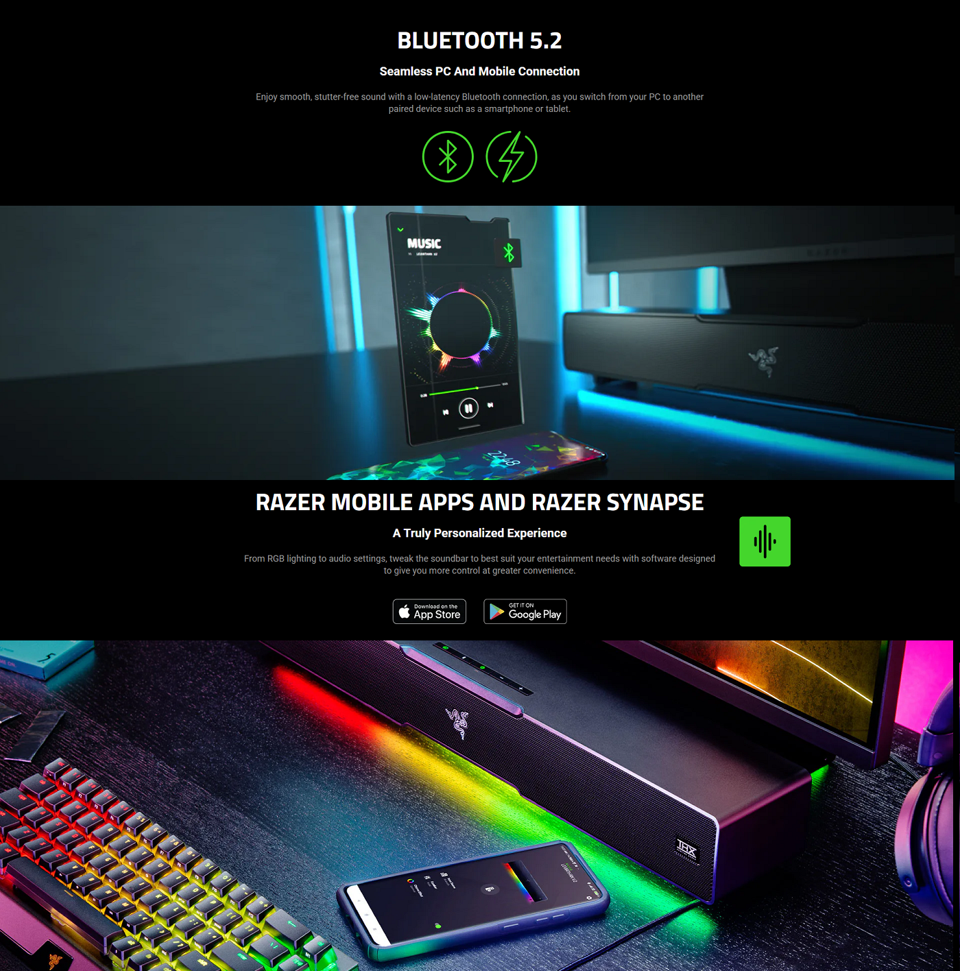 RAZER LEVIATHAN V2 PC GAMING MULTI-DRIVER PC SOUNDBAR WITH SUBWOOFER ...