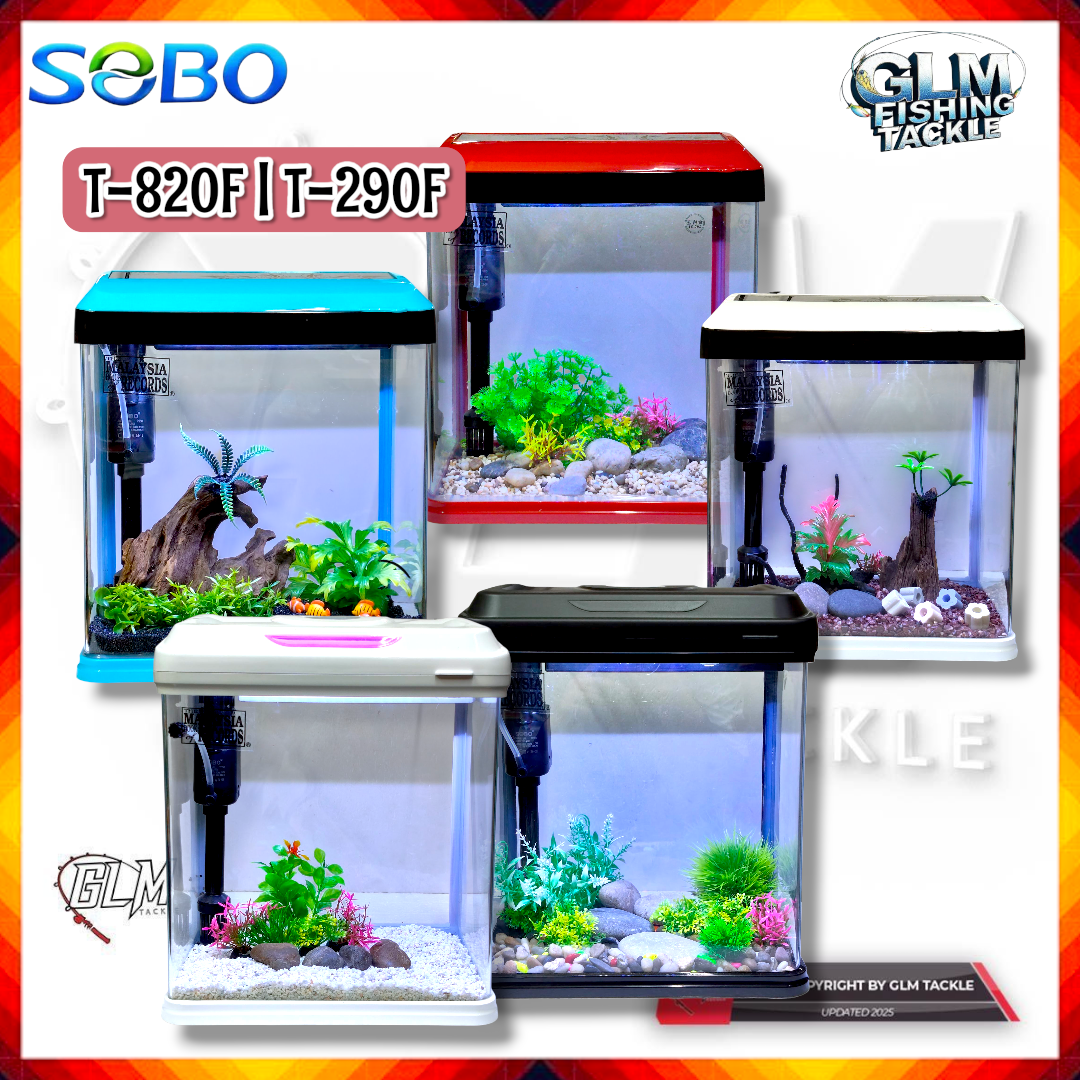 SOBO FISH AQUARIUM T-290F / T-820F FISH TANK (PUMP, FILTER, LED LIGHT ...