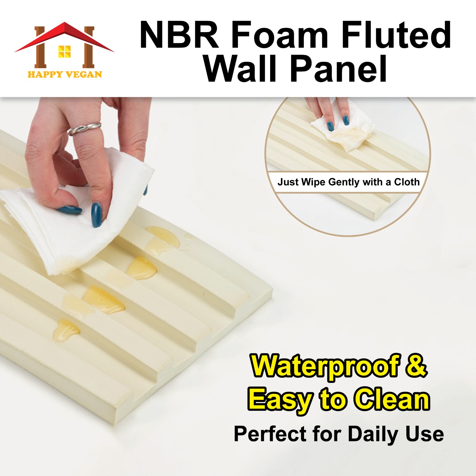 3 meter Panel Dinding Beralur Lembut NBR Foam Fluted Wall Trim Soft ...