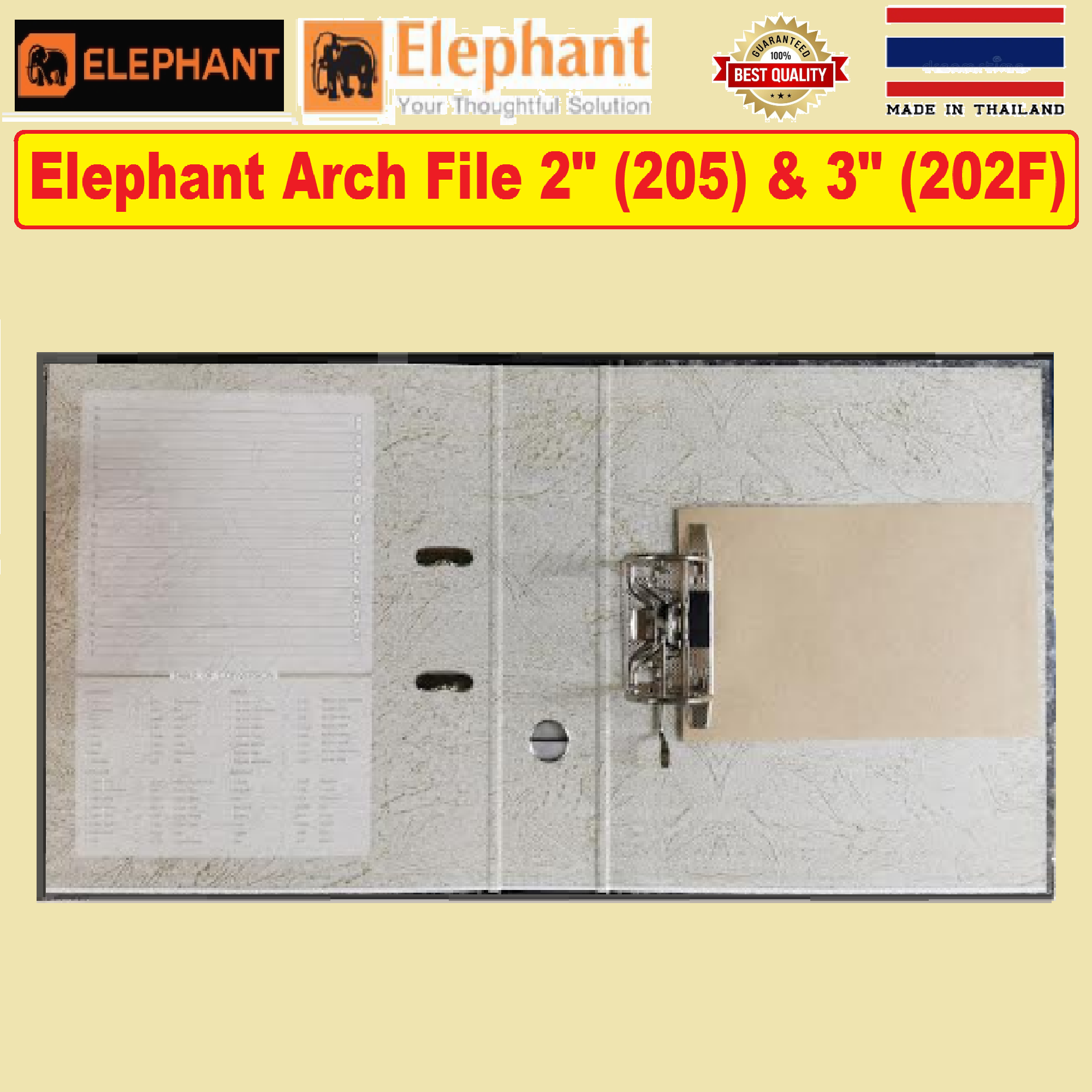 Elephant Elfen 3" Level Arch File 202F / 2" Level Arch File 205 Made in ...