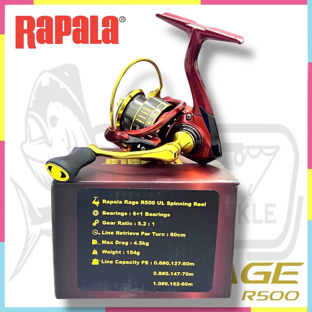 RAPALA RAGE R500 SPINNING REEL ULTRALIGHT UL FISHING REEL | Shopee Malaysia
