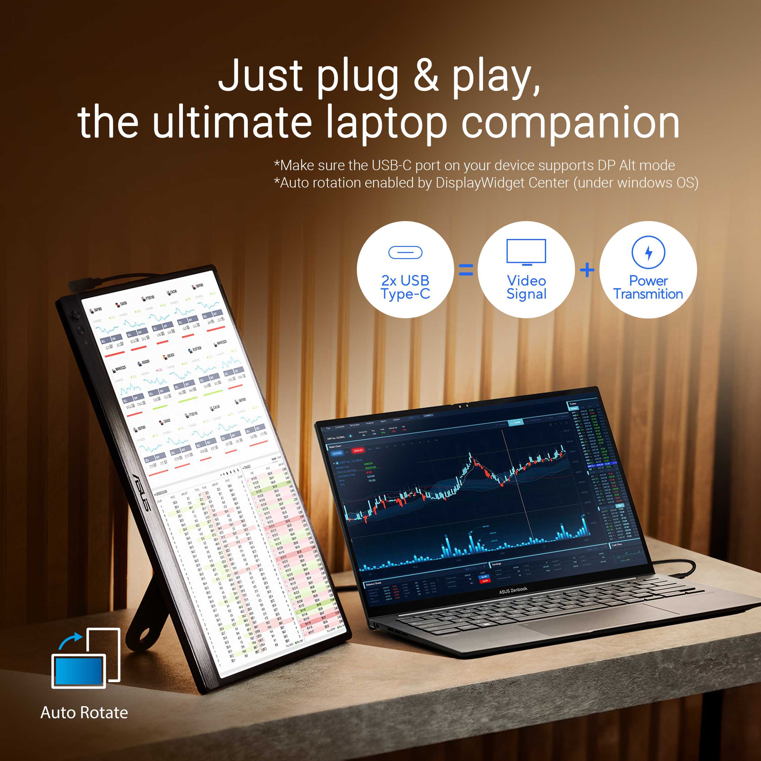 ASUS 16" Portable Monitor ZenScreen MB169CK Type-C Full HD 1080p IPS ...