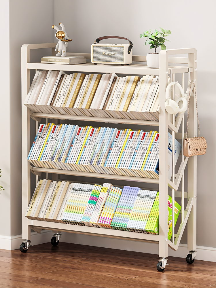 Bookshelf Almari Buku Steel Metal Book Rack Rak Buku Besi 2/3/4/5Tier ...