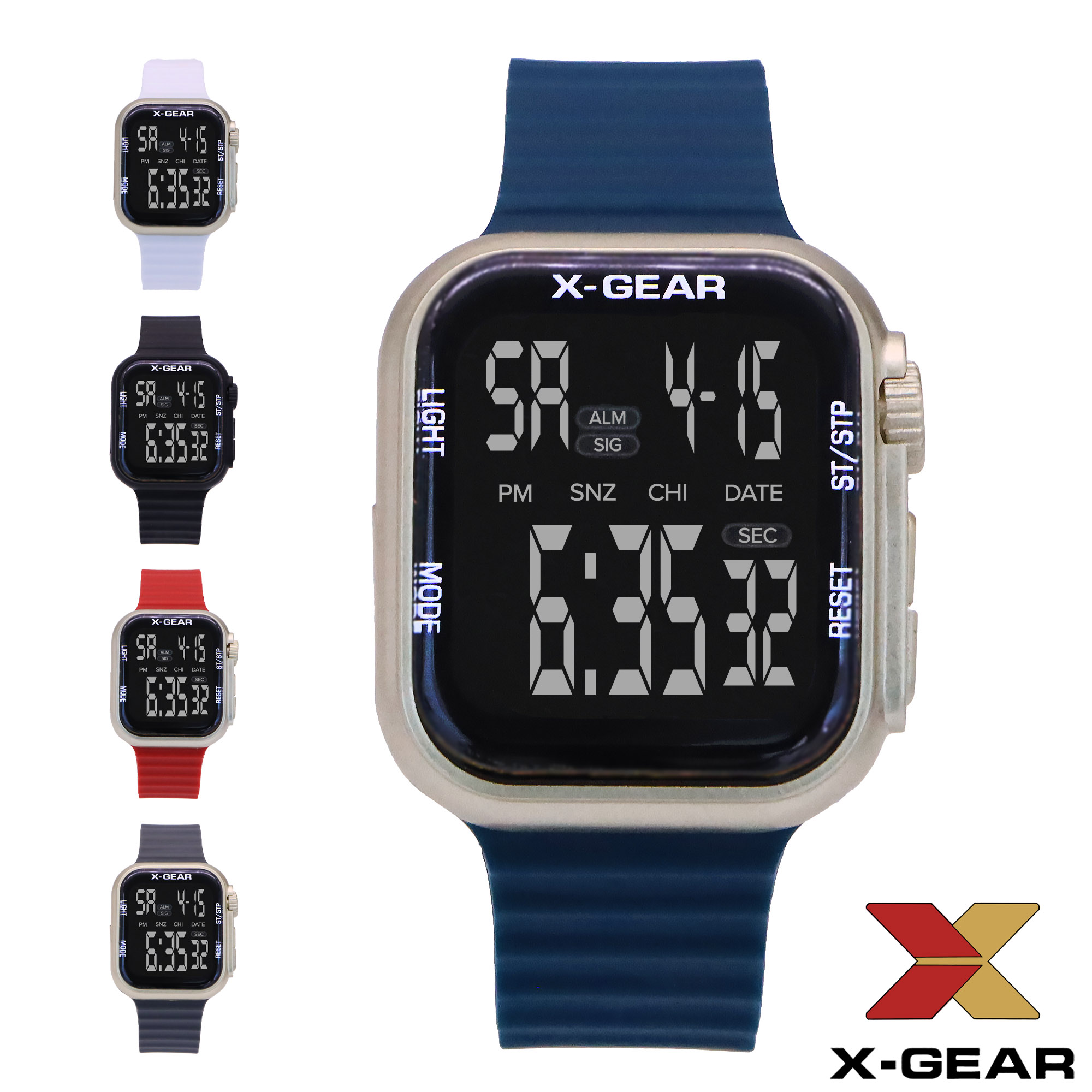 X-GEAR Watch ORIGINAL 30m Waterproof Rubber Strap Watch Unisex Jam ...