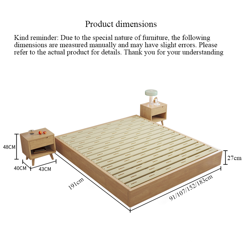 Nordic Solid Wood Katil queen tatami Bed Frame Katil Kayu Double katil ...