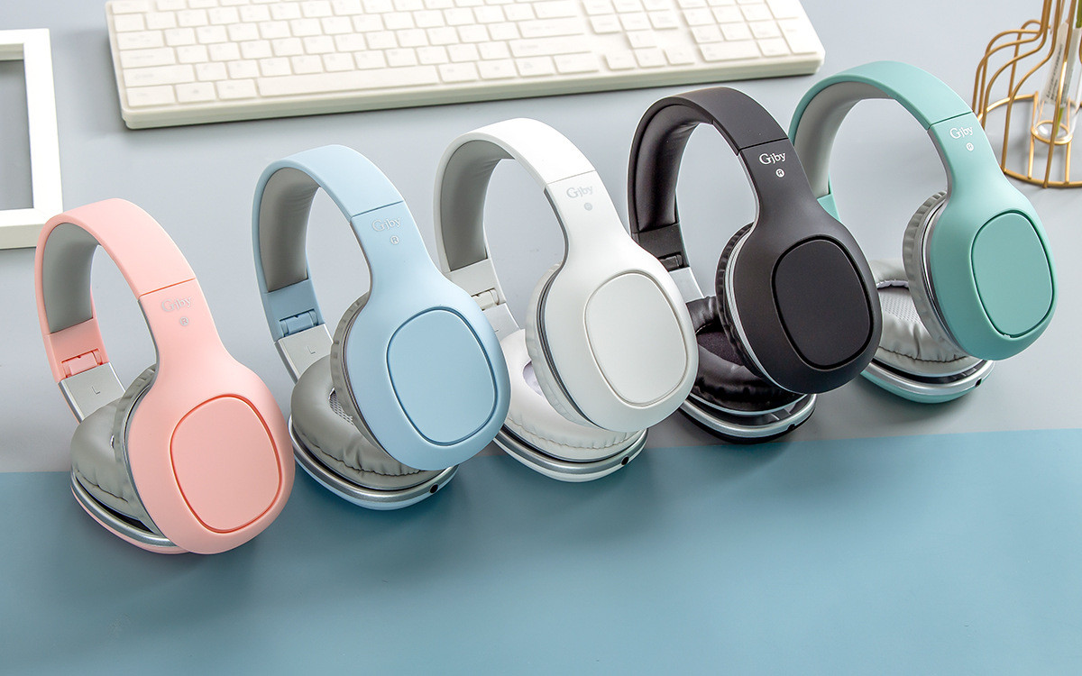 Music Headset GJBY GJ-18, Super Bass Headphone with Mic, Over Ear Cute Earphone For Gaming ...