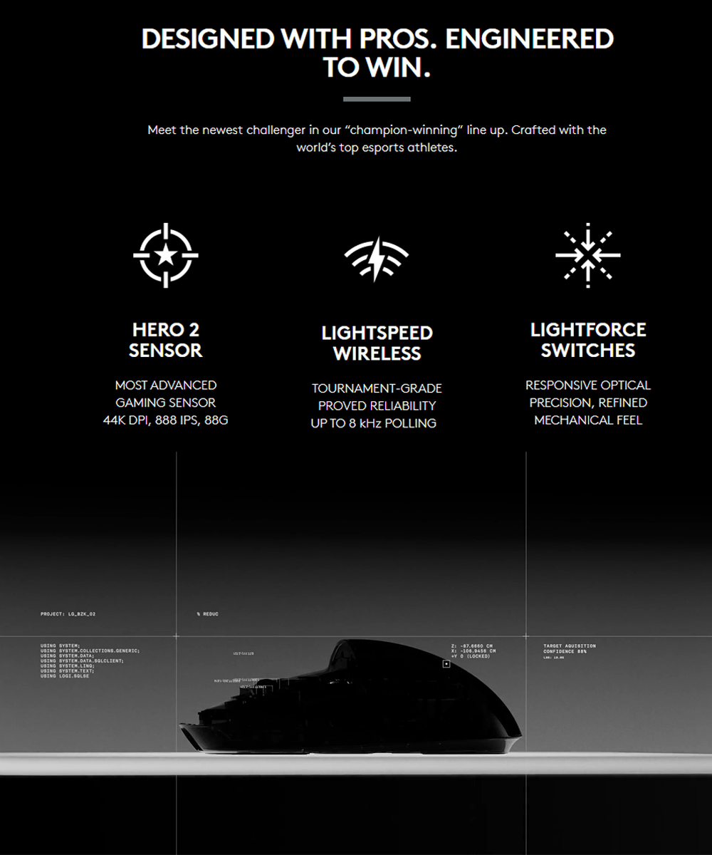 Logitech G PRO X SUPERLIGHT 2c Wireless Gaming Mouse with Compact ...